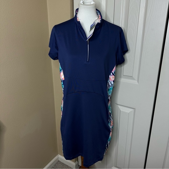 Pebble Beach | Dresses | Pebble Beach Navy And Floral Performance Dress ...
